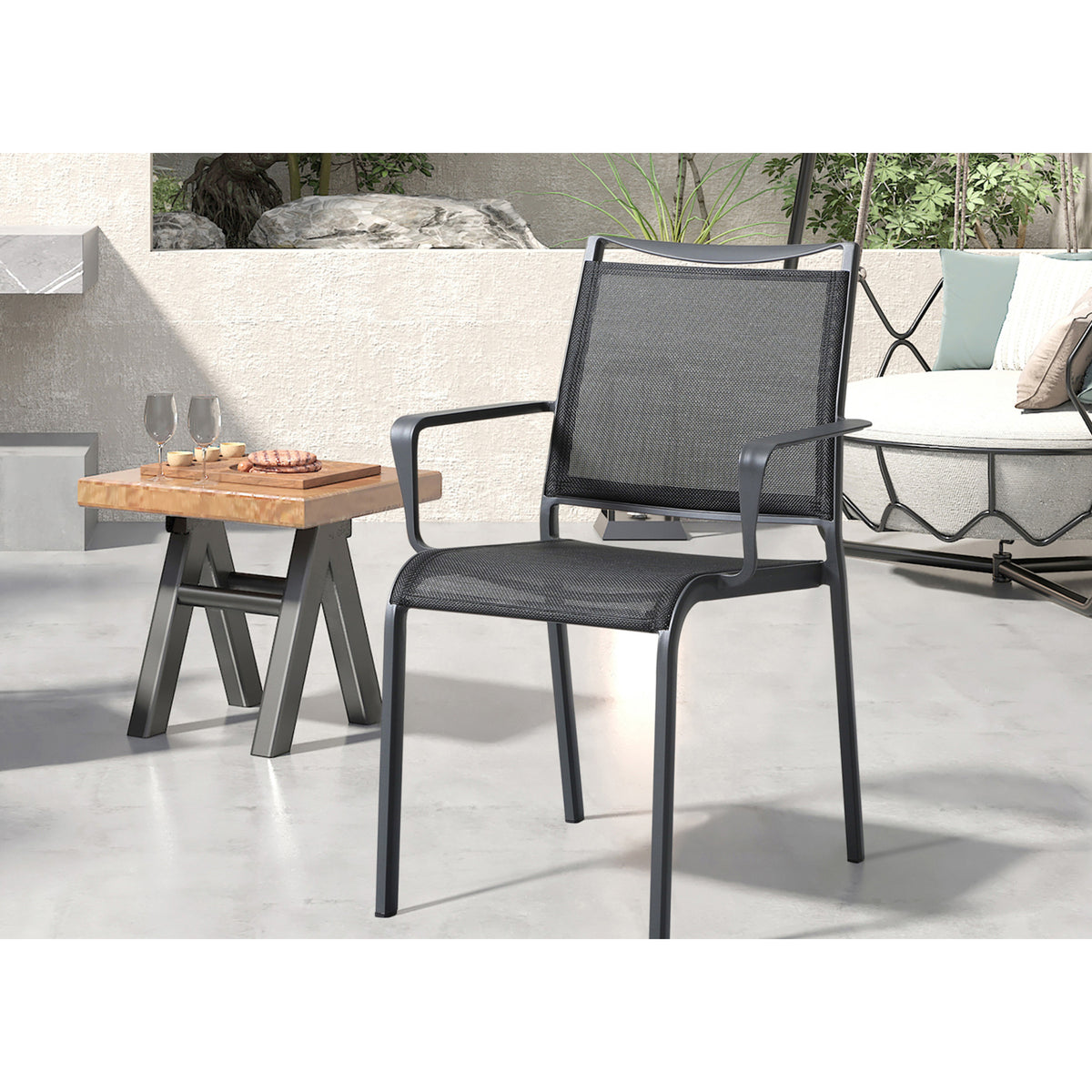 Whiteline Modern Living Aloha Outdoor Dining Armchair — Archic Furniture