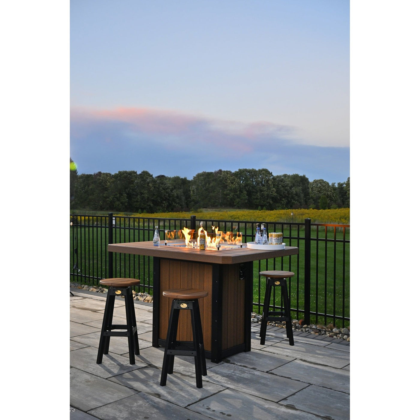 LuxCraft Lumin Fire Table 62" Rectangular Bar Height — Archic Furniture