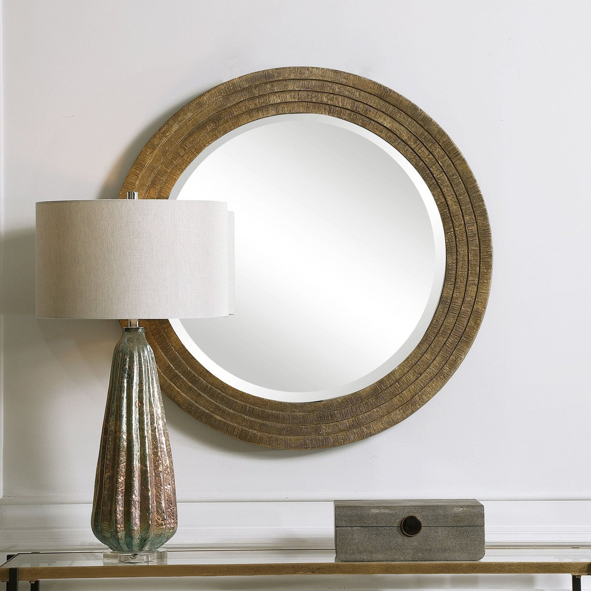 Uttermost Relic Aged Gold Round Mirror 09647 — Archic Furniture
