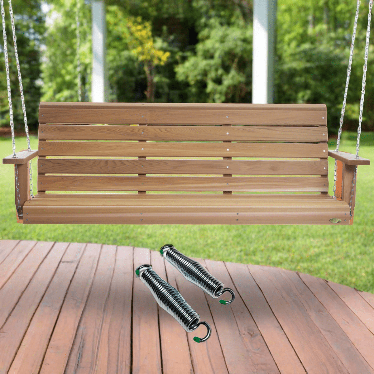 All Things Cedar 6-ft Porch Swing with Comfort Swing Springs