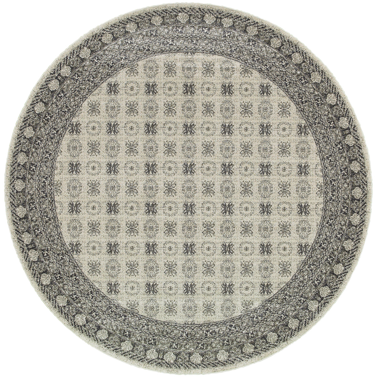 Oriental Weavers Richmond 4440S Ivory/ Grey 7'10"" Round Indoor Area R ...