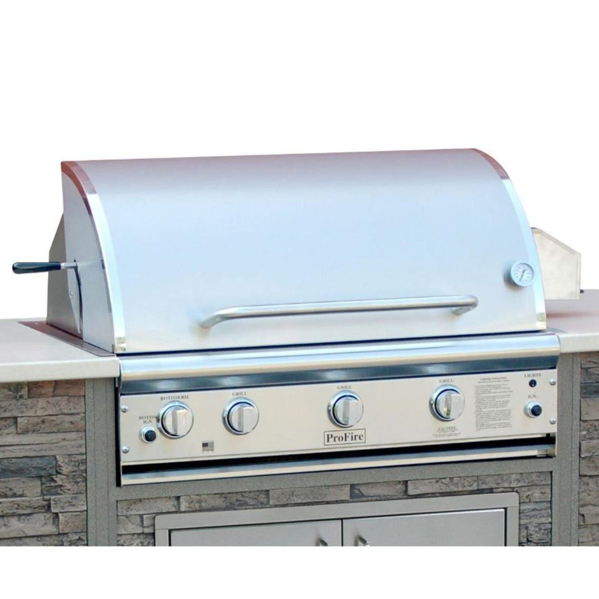 ProFire Deluxe Briquette Series 36-Inch Built-In Grill With Rotisserie ...