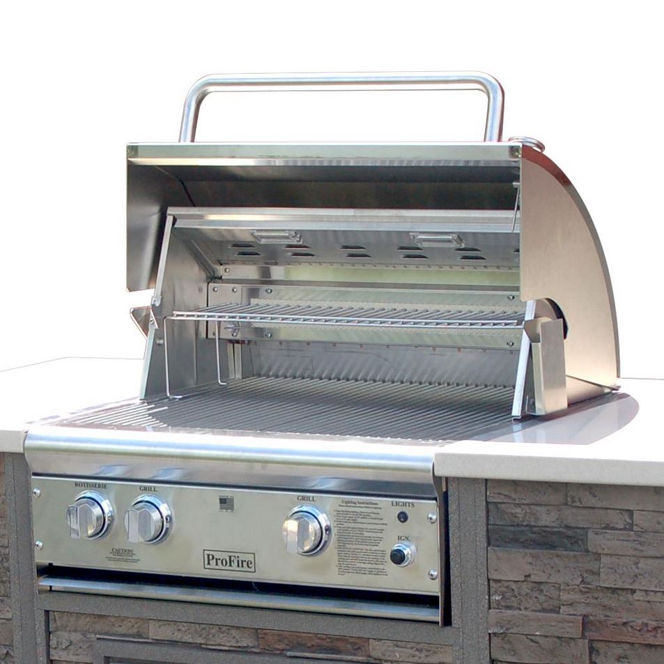 ProFire Deluxe Briquette Series 27-Inch Built-In Grill With Rotisserie ...