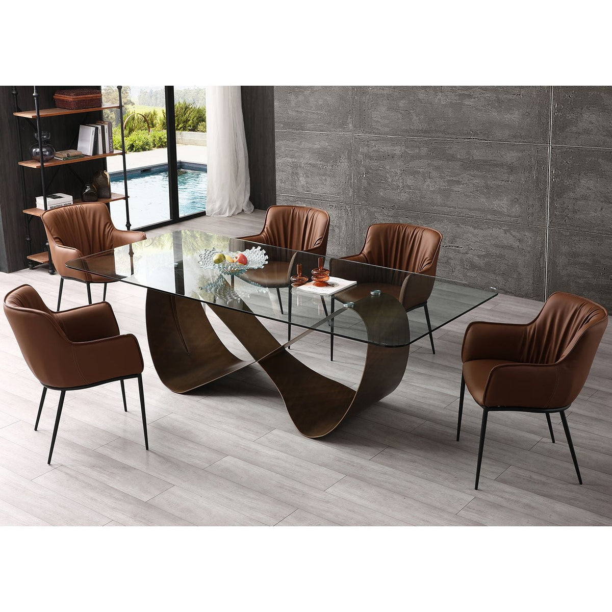 Whiteline Modern Living Tiffany Dining Table Glass Top — Archic Furniture