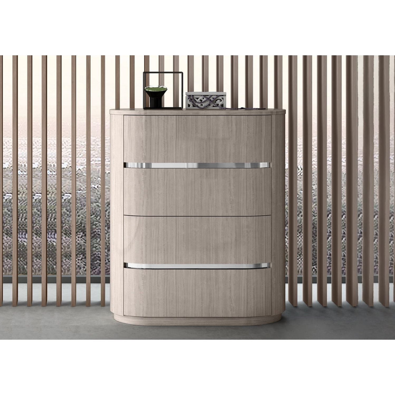 Whiteline Modern Living Waves Chest of Drawers — Archic Furniture