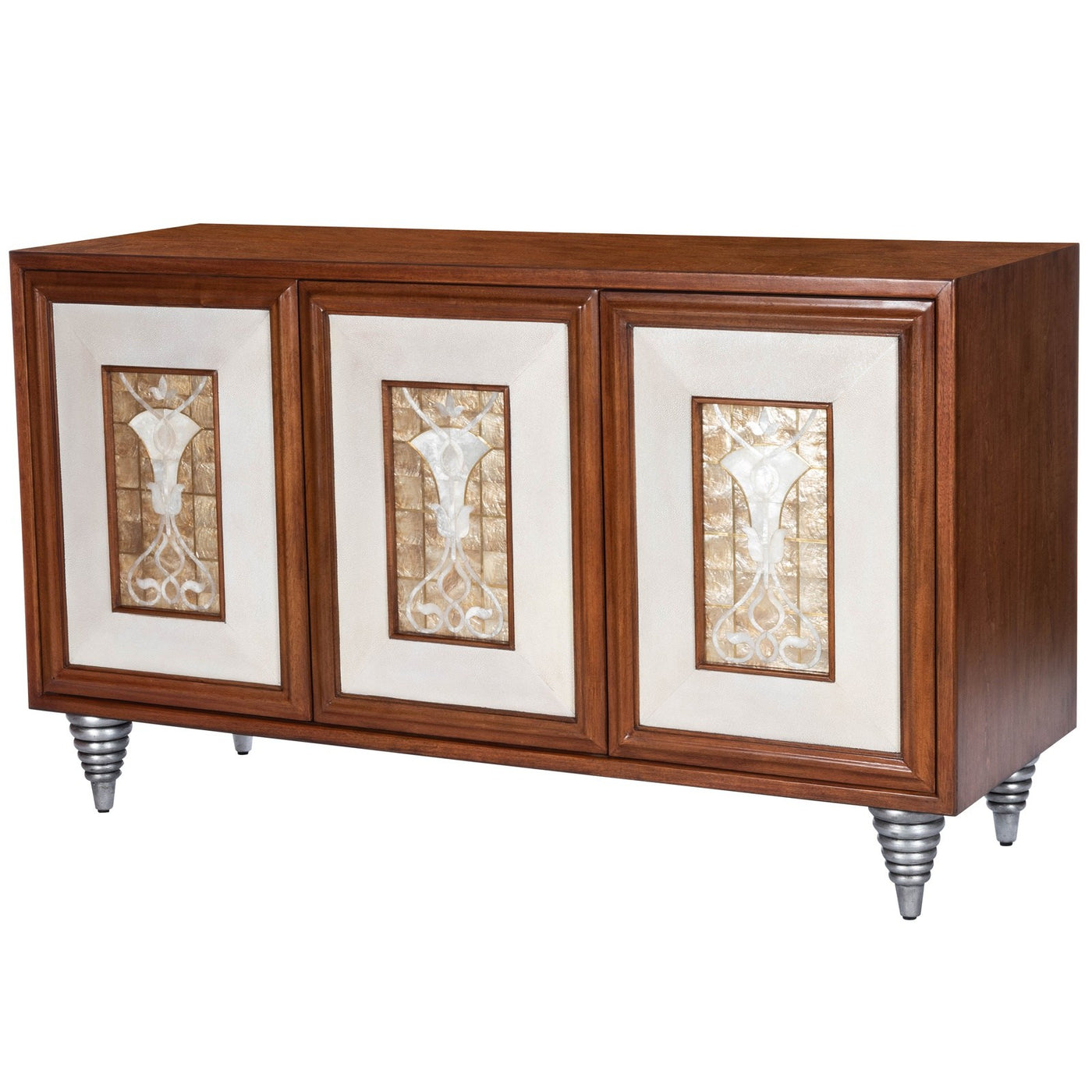 Butler Specialty Company Shelly Leather & Capiz Shell Inlay 55"" Sideb ...