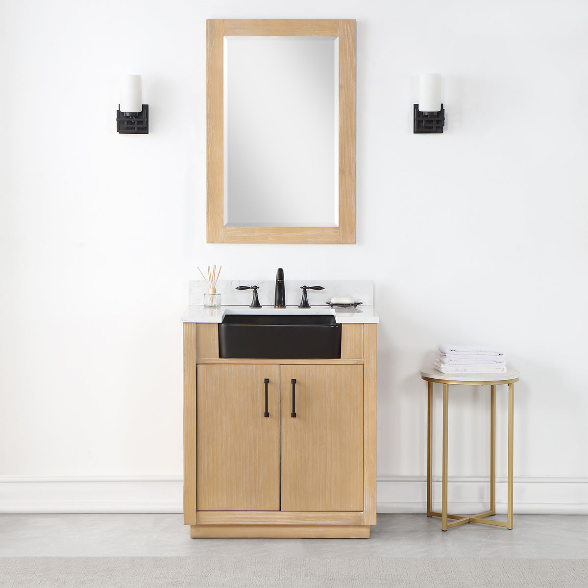 Altair Design Novago 30" Single Bathroom Vanity in Weathered Pine with ...