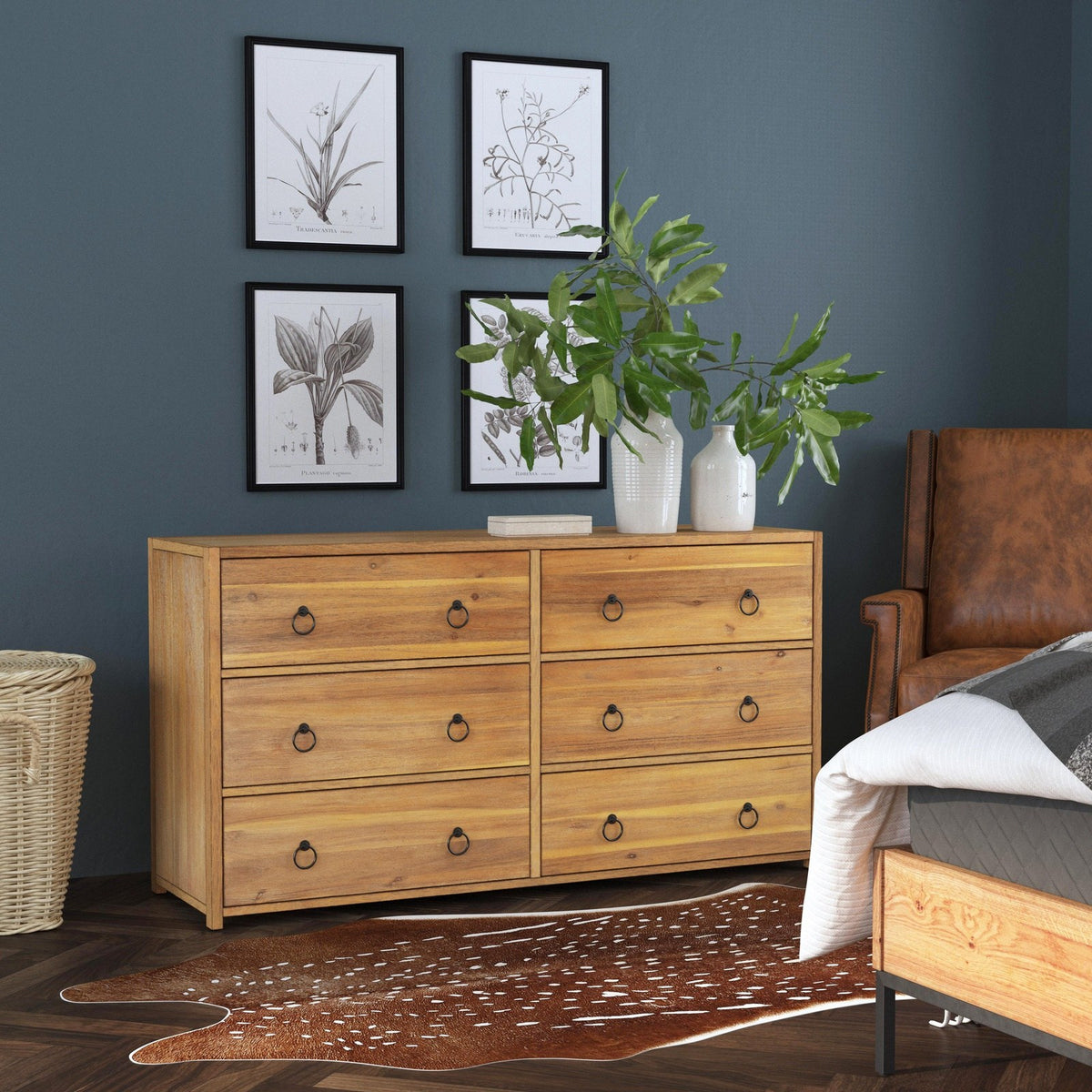 Butler Specialty Company Lark 6 Drawer Natural Wood Dresser, Light Bro ...