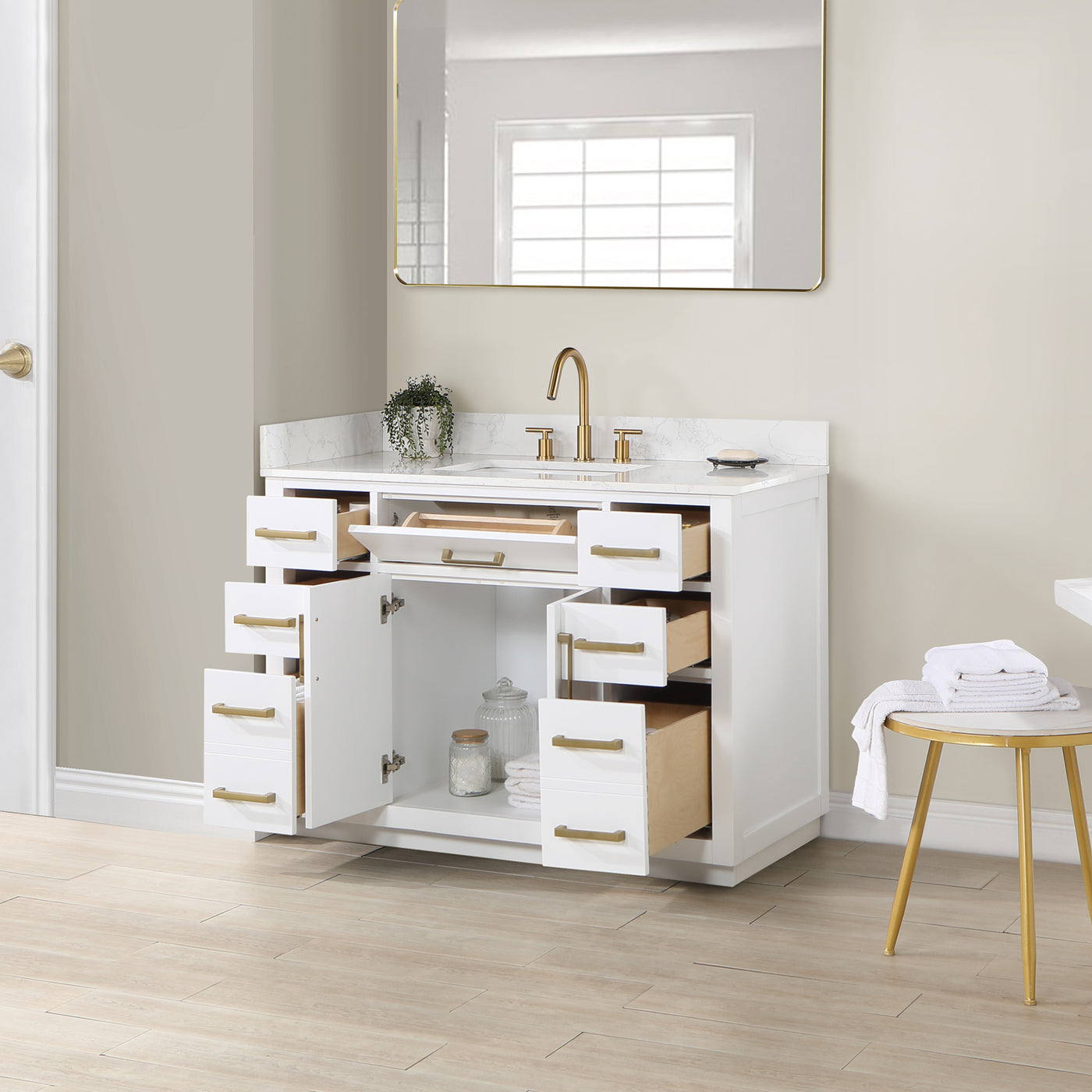 Altair Design Gavino 48″ Single Bathroom Vanity in White