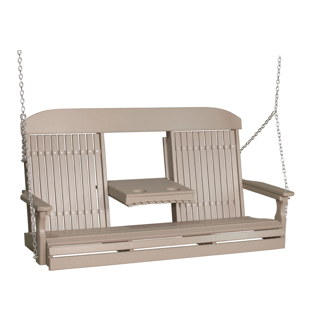 LuxCraft 5' Classic Highback Poly Swing With Flip Down Center Console — Archic Furniture