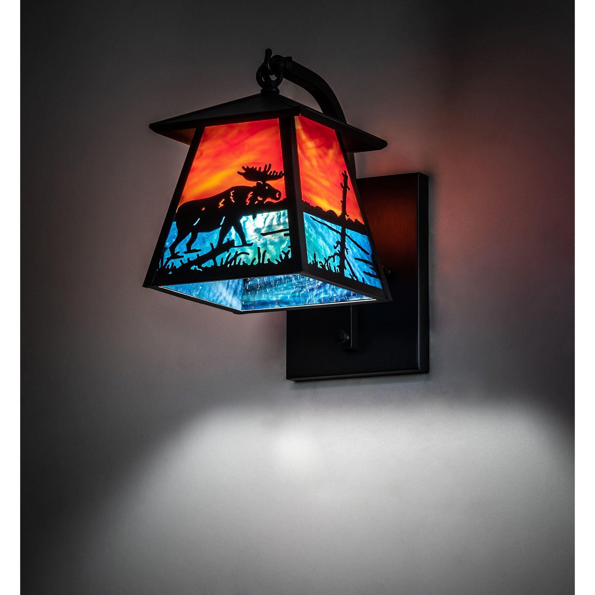 Meyda 6" Wide Stillwater Moose at Lake Curved Arm Wall Sconce — Archic ...