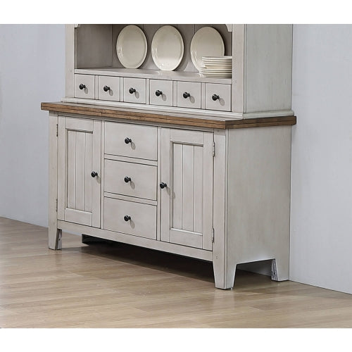 Sunset Trading Country Grove Buffet | Distressed Gray and Brown Wood D
