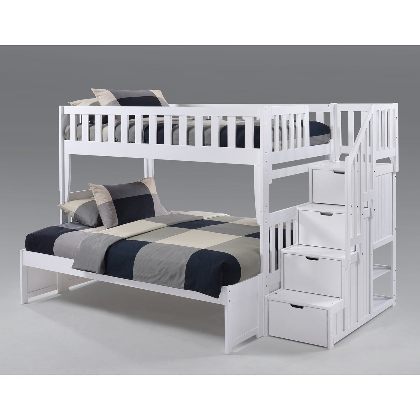 Night and Day Furniture Spices Peppermint Twin/Full Staircase Bunk Bed ...