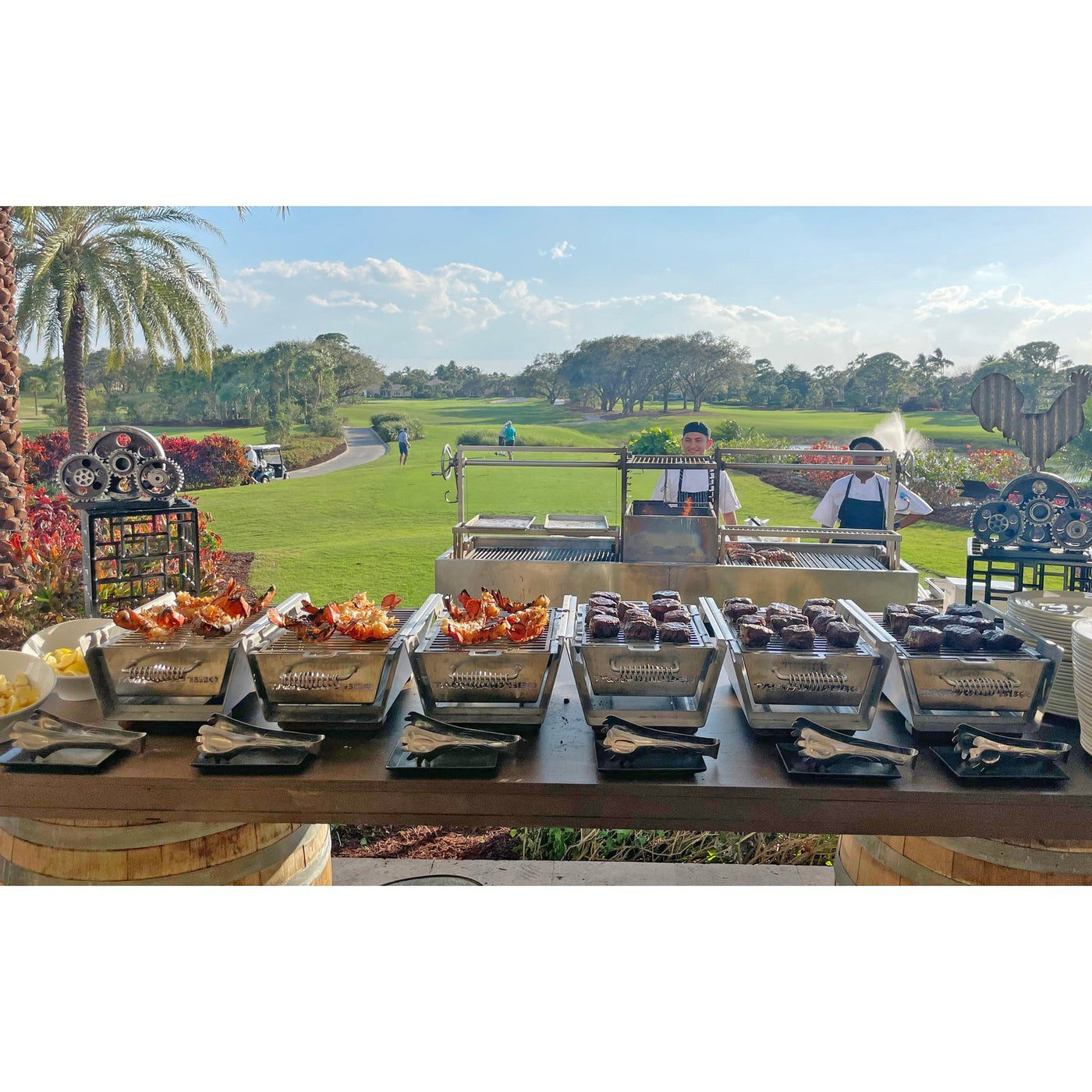 Tagwood BBQ Table Top Warming Brazier | Stainless steel and Acacia woo ...