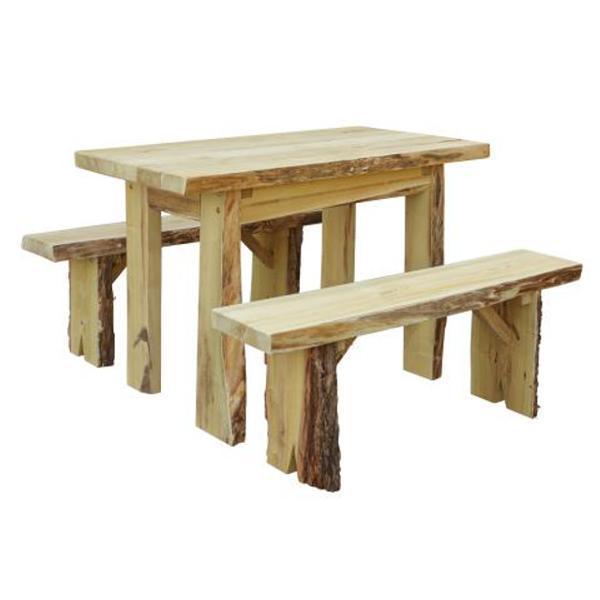 A & L Furniture Autumnwood Table with 2 Wildwood Benches — Archic Furniture