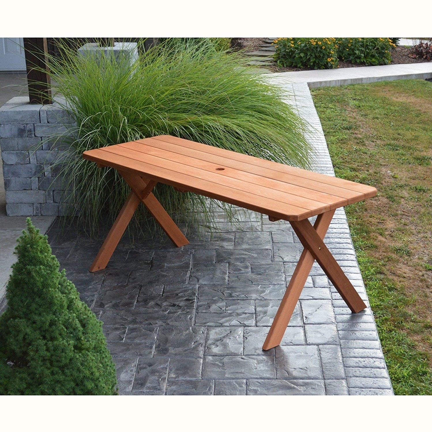 A & L Furniture Cross-leg Table Only Black - Specify for FREE 2" Umbre ...