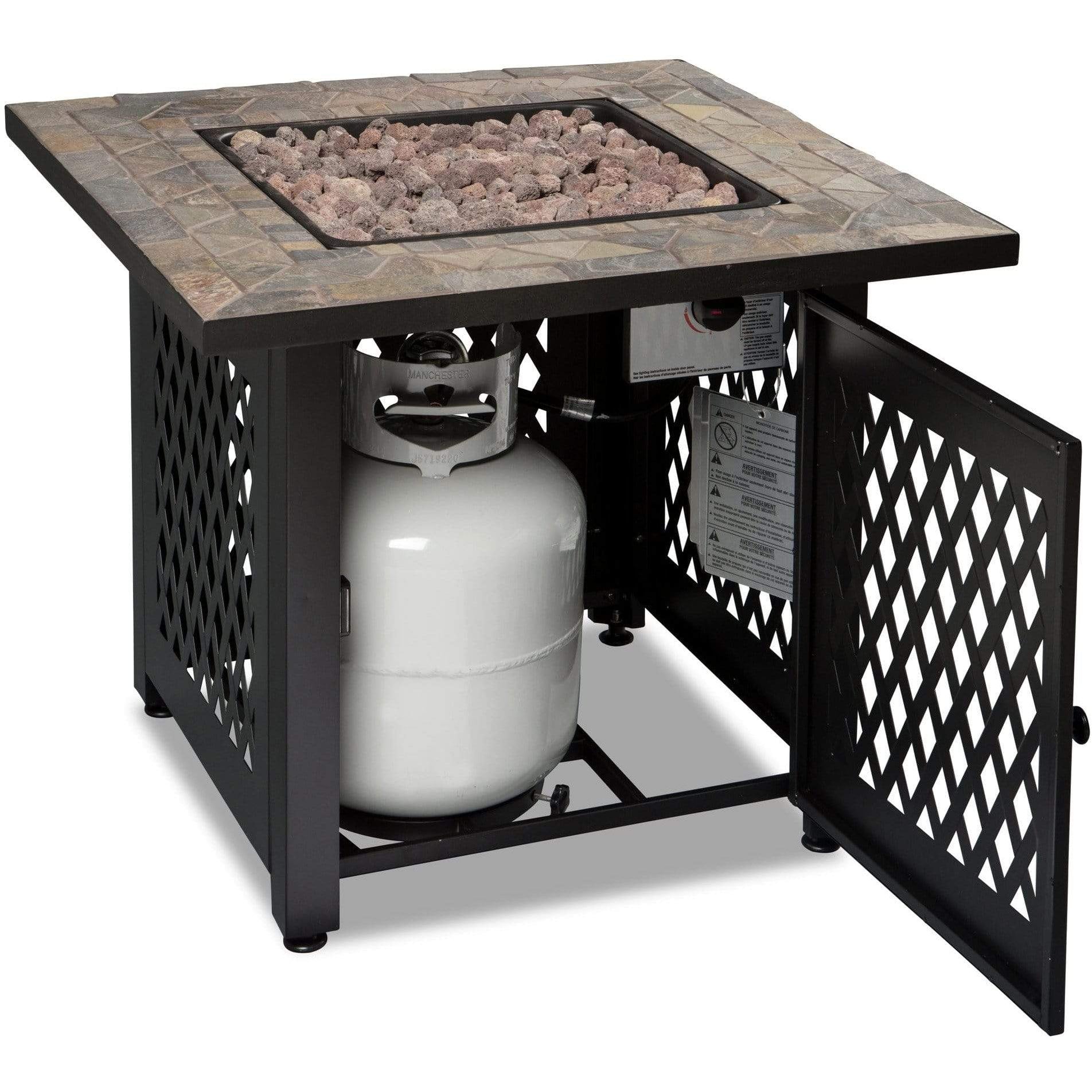Endless Summer LP Gas Outdoor Fire Pit with 30-in Slate Tile Mantel GA ...