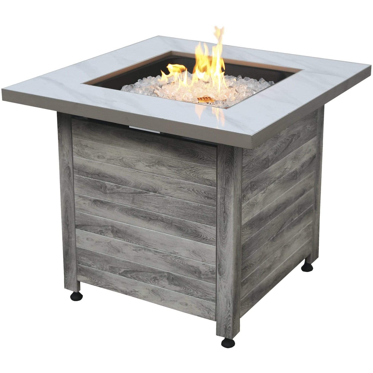 Endless Summer The Chesapeake, LP Gas Fire Pit 30" Faux Marble Top Fau ...