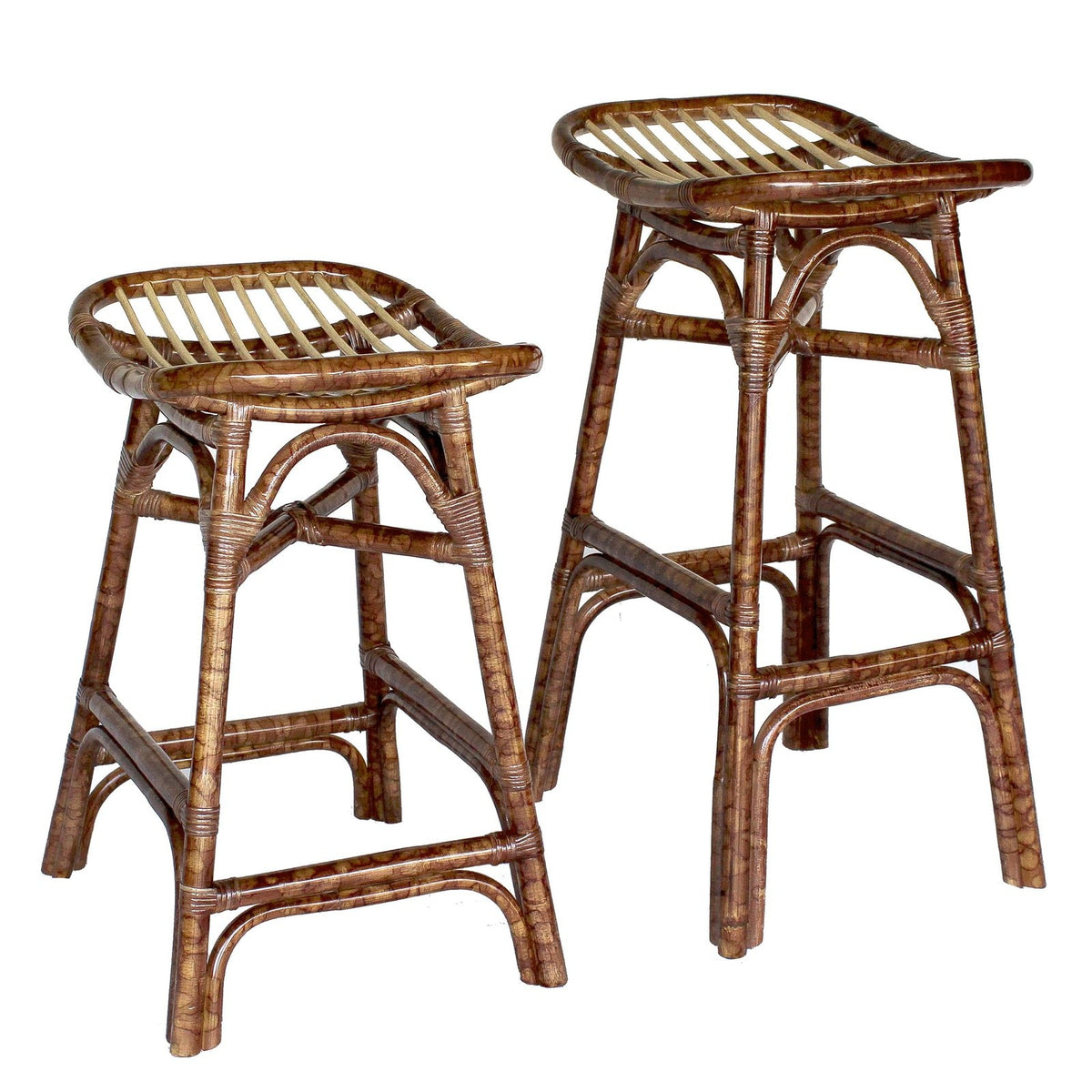 New Pacific Direct Beyla Rattan Backless Saddle Counter Stool 2400005 ...