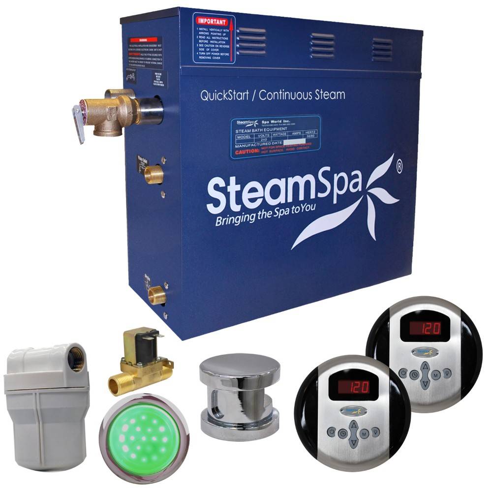 SteamSpa Royal 7.5 KW QuickStart Acu-Steam Bath Generator Package ...