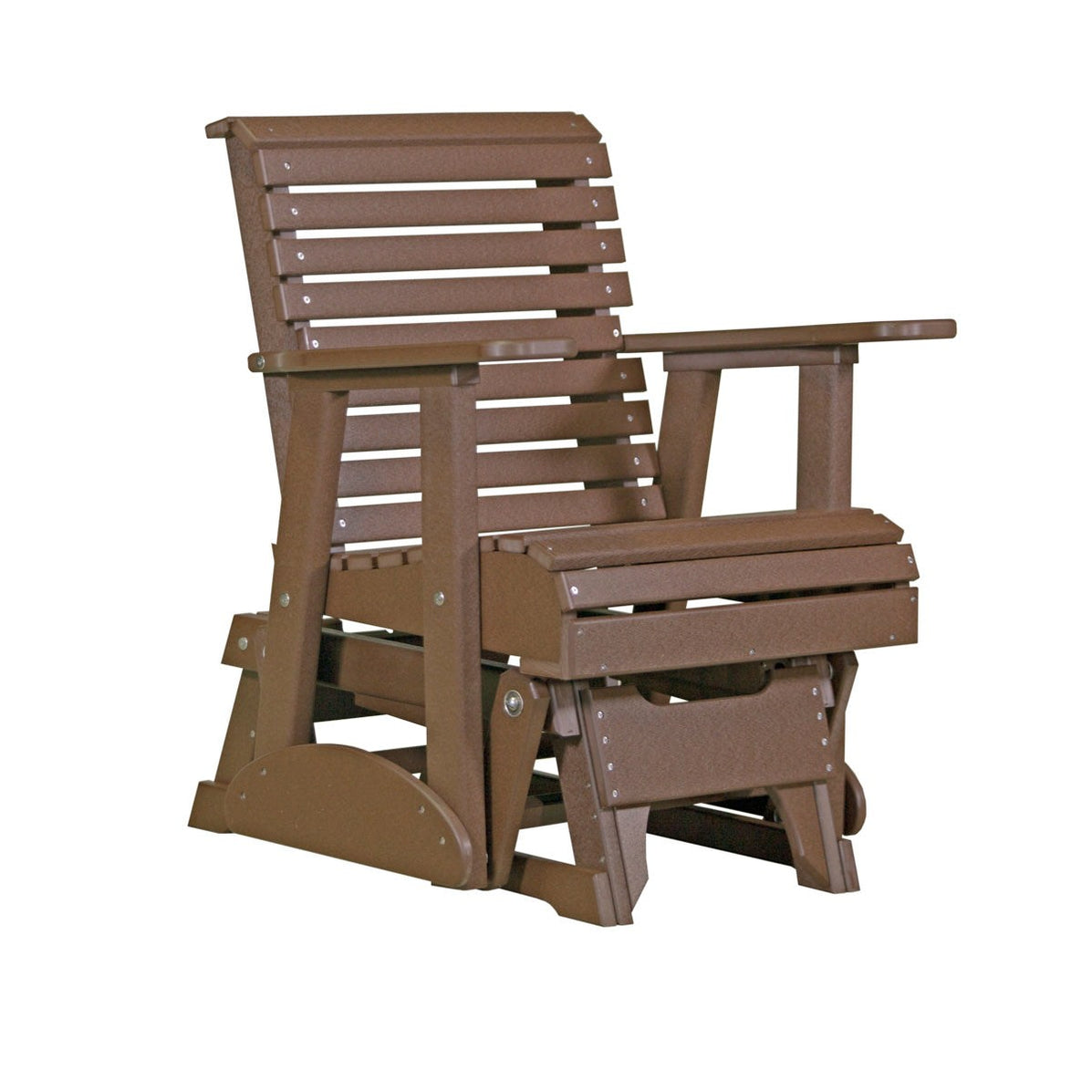 LuxCraft 2' Plain Rollback Poly Glider Chair