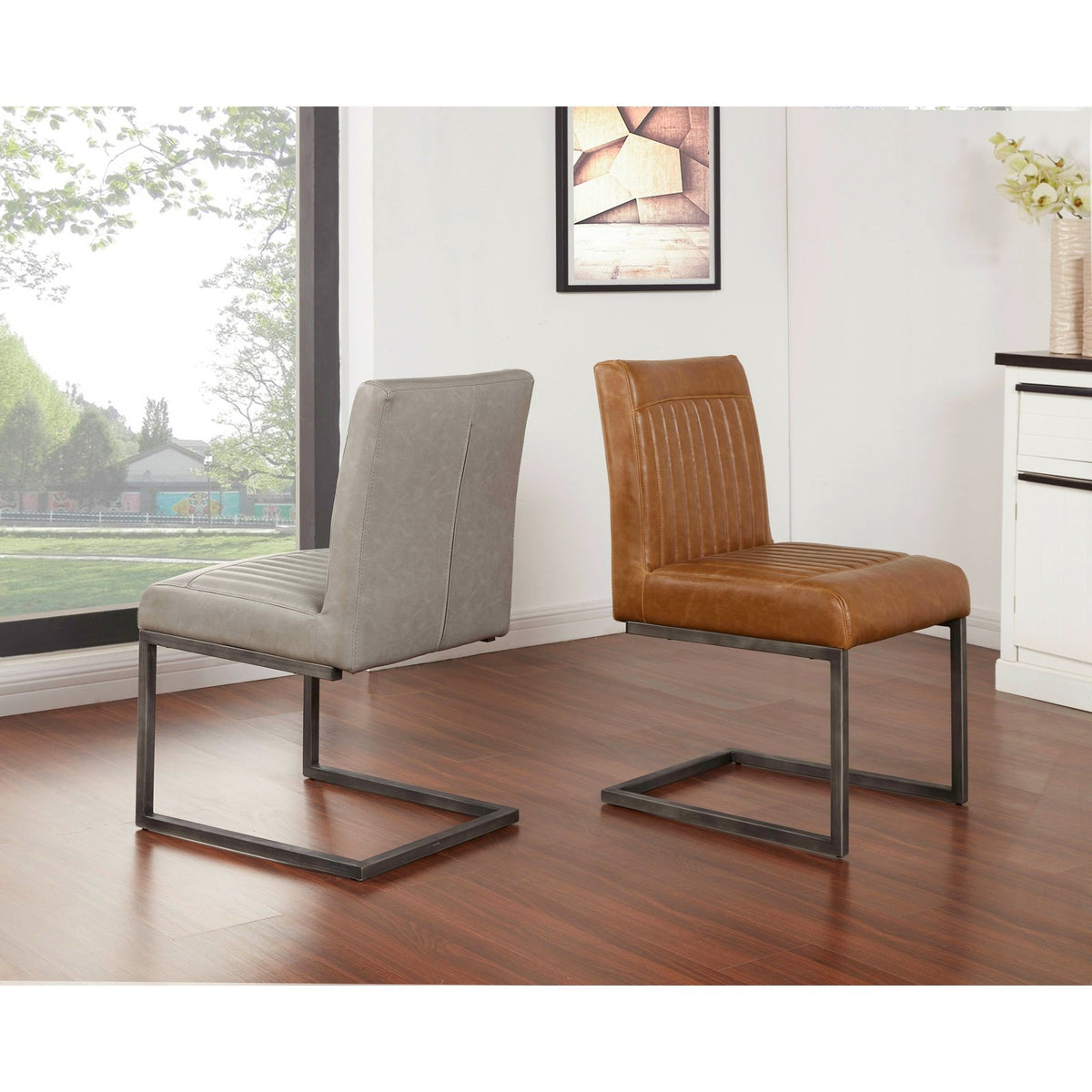 New Pacific Direct Ronan PU Leather Dining Chair, (Set of 2) 1060002-2 ...